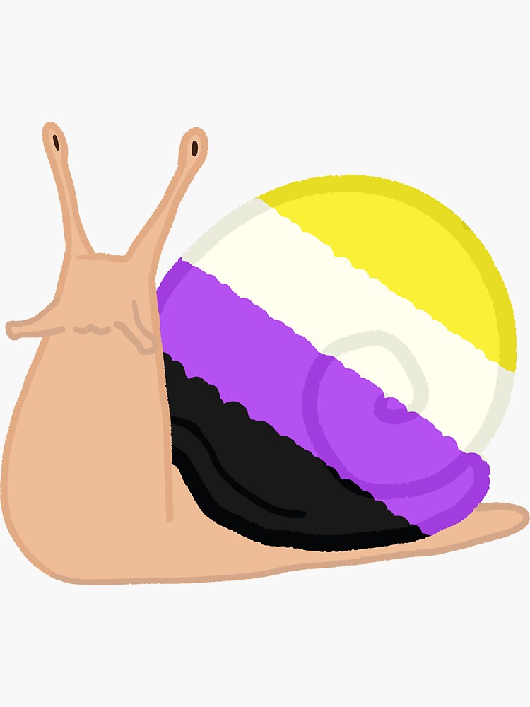 "Non-Binary Pride Snail" Sticker for Sale by SBerriMilkee | Redbubble