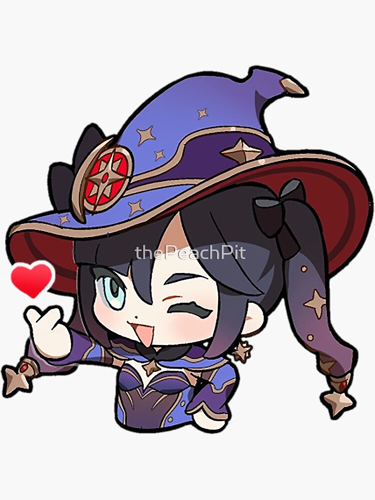 "Genshin Impact Mona Chibi #2" Sticker for Sale by thePeachPit | Redbubble