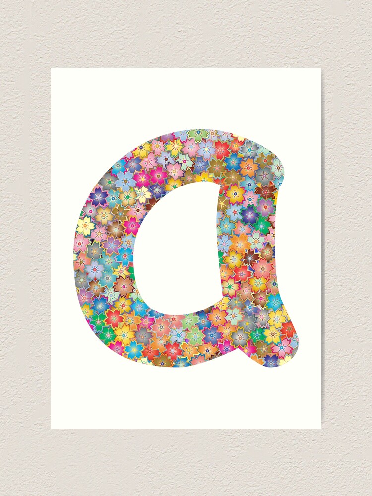 Lámina artística «Letra a Alfabeto en minúscula Regalo de flores de ...