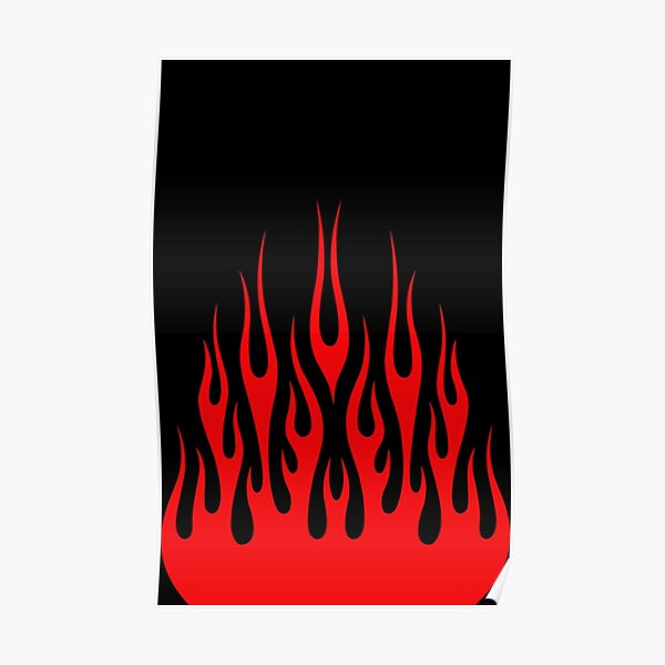 "Red Fire Flames" Poster for Sale by Ayoub14 | Redbubble