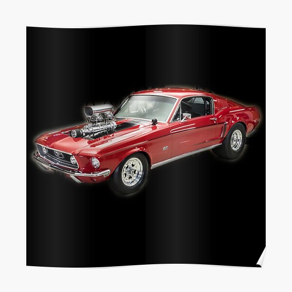 "1968 Ford Mustang Fastback Blower" Poster by ArticPen | Redbubble