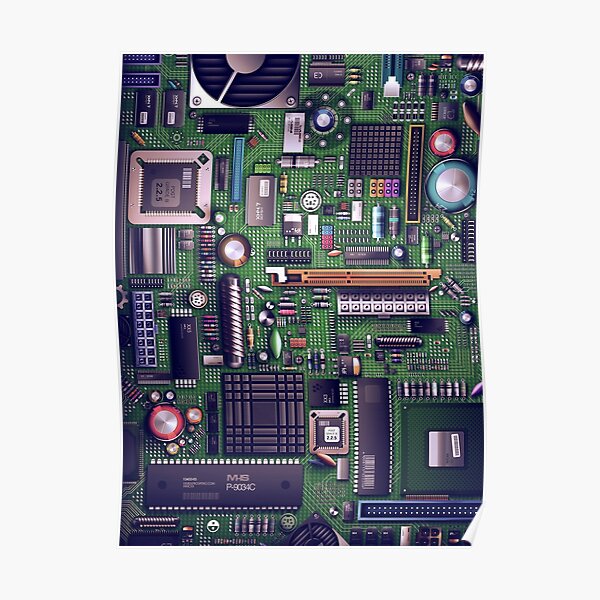 "Motherboard" Poster for Sale by Phantasmal-2-do | Redbubble