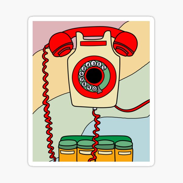 "Old Antique Retro Phones" Sticker for Sale by flofin | Redbubble