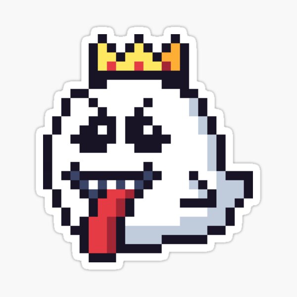 "Pixel Art King Boo" Sticker for Sale by molibaba | Redbubble