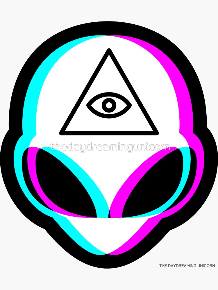 "Neon alien third eye" Sticker by Beccilynn | Redbubble