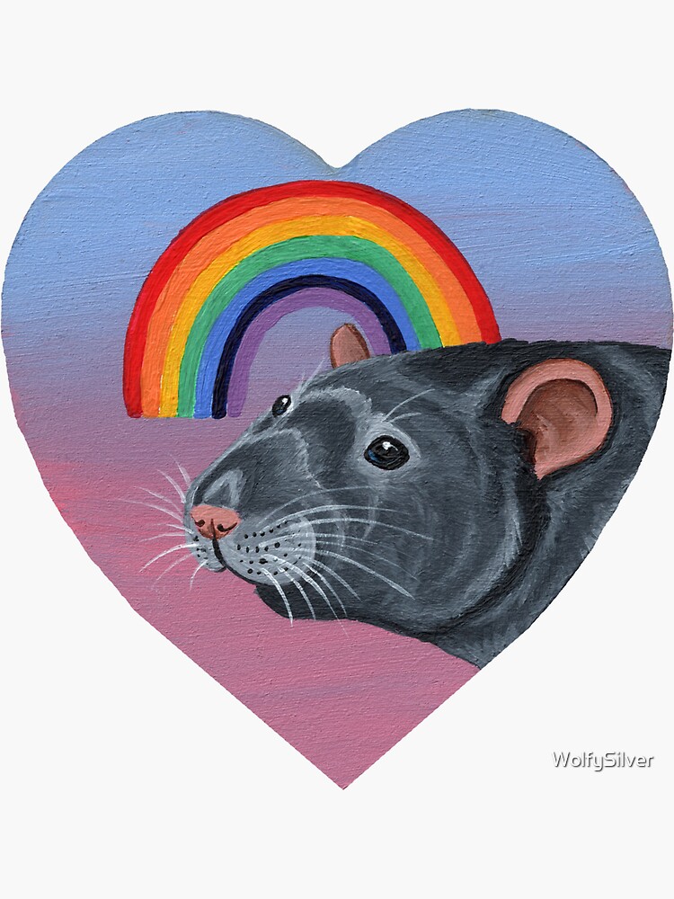 "Rainbow Rat" Sticker for Sale by WolfySilver | Redbubble