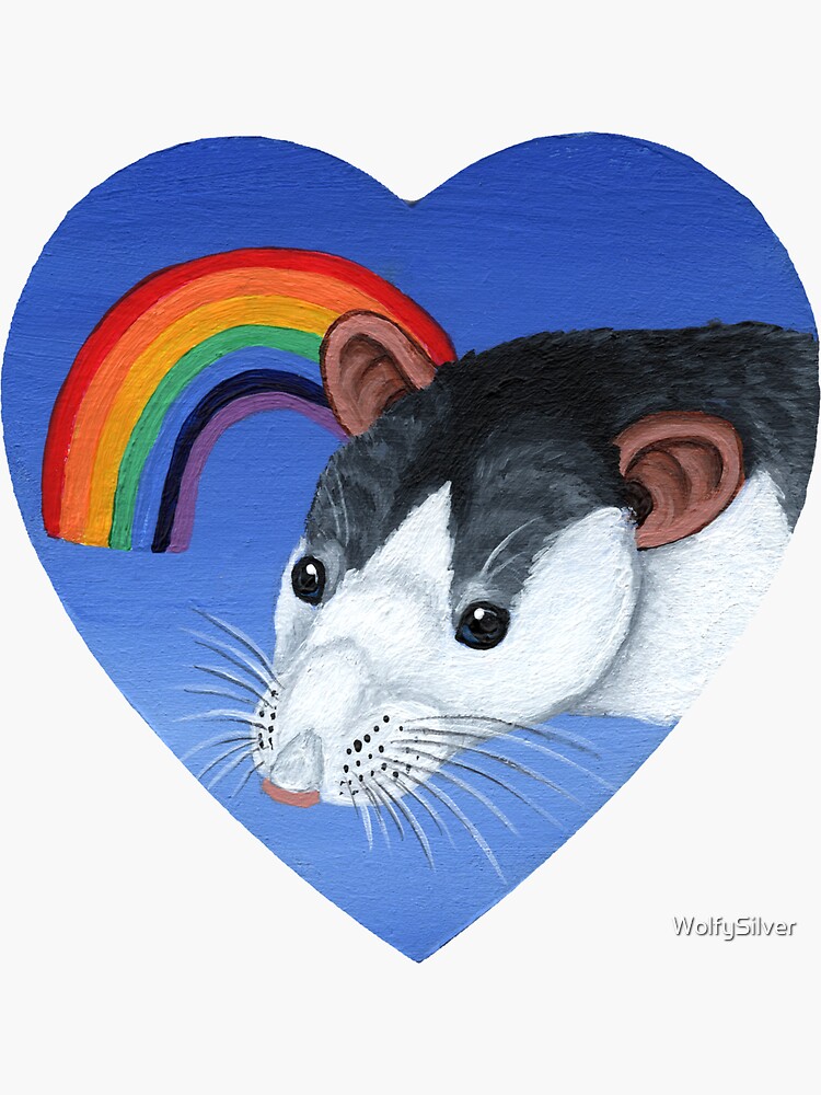 "Rainbow Roan Rat" Sticker by WolfySilver | Redbubble