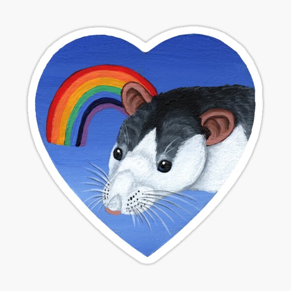 "Rainbow Roan Rat" Sticker by WolfySilver | Redbubble