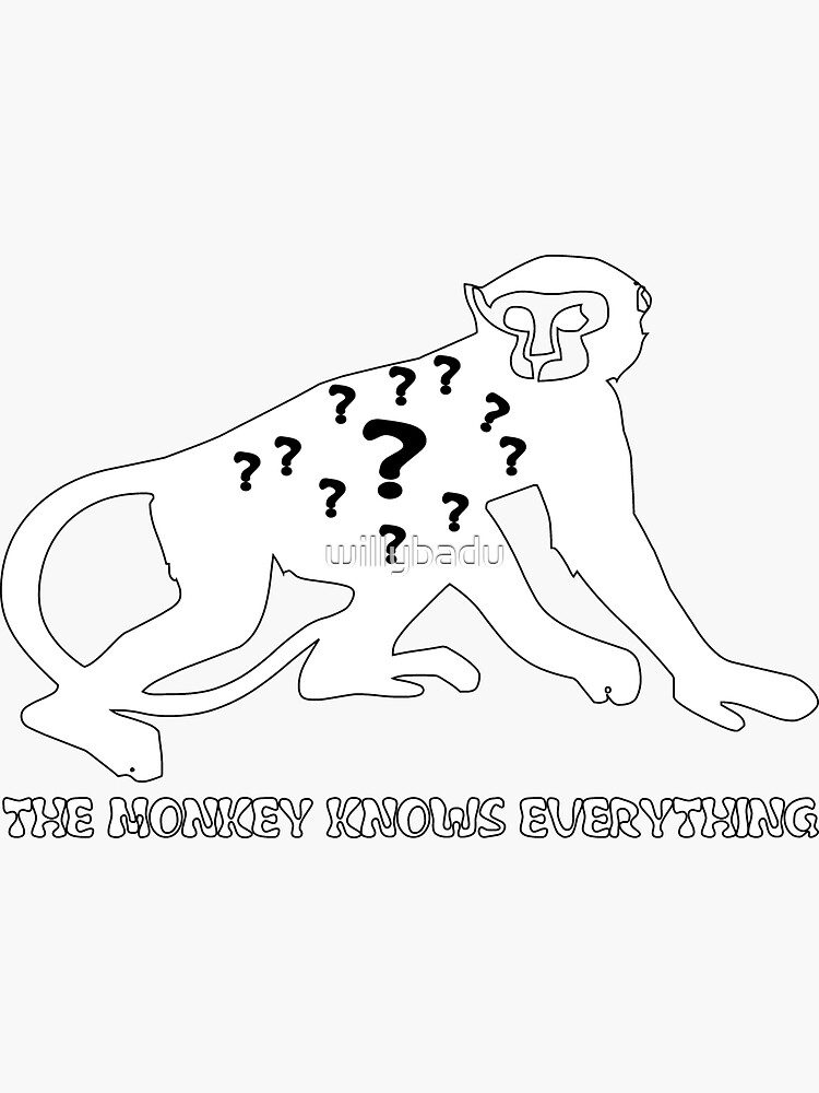 "Smart Monkey Funny Meme" Sticker for Sale by willybadu | Redbubble
