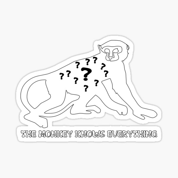 "Smart Monkey Funny Meme" Sticker for Sale by willybadu | Redbubble