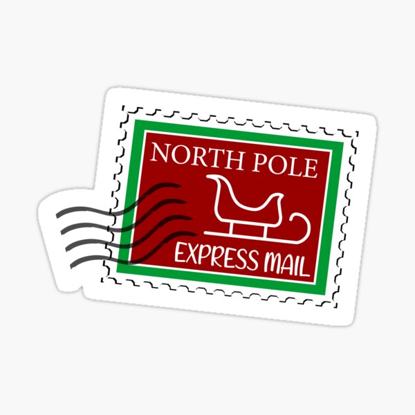 "North Pole - Sticker North Pole Express Mail - Stamp North Pole ...