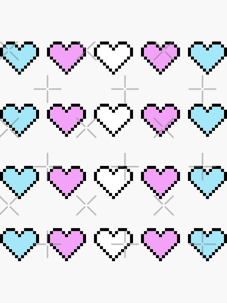 "Trans flag pixel hearts" Sticker for Sale by Fyleth | Redbubble