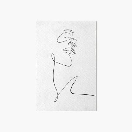 ""Drained" Abstract Single Line Face Drawing" Art Board Print for Sale ...