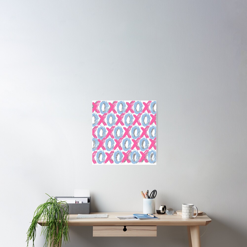 "XOXO - pink and blue" Poster by juliasantos5 | Redbubble