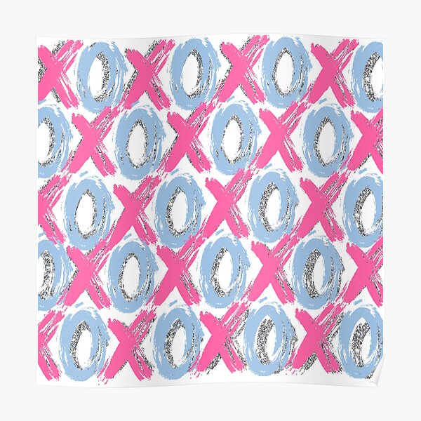 "XOXO - pink and blue" Poster by juliasantos5 | Redbubble