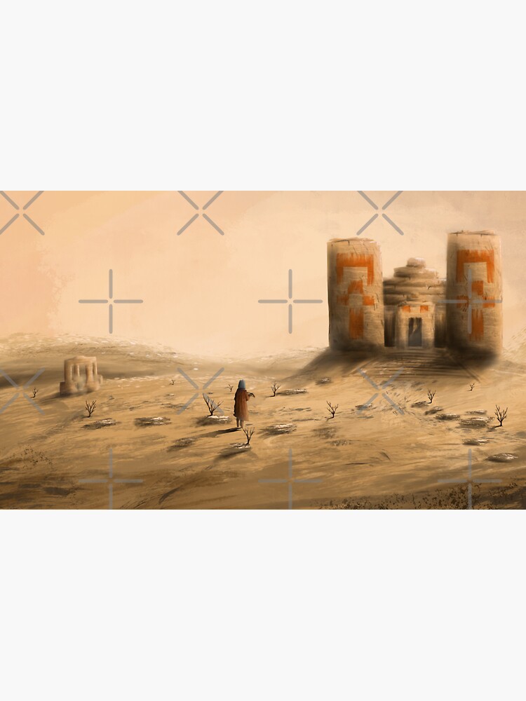 "Minecraft Desert Temple Pillager Landscape" Sticker by ShrimpinShlick ...