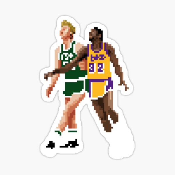 "Larry Bird and Magic Johnson Pixel Qiangy" Sticker for Sale by ...