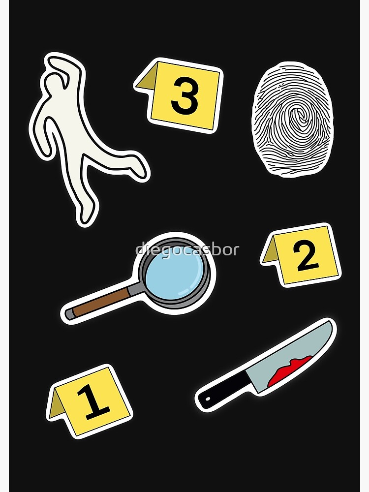 "True Crime Fan Sticker Pack" Art Print for Sale by diegocasbor | Redbubble