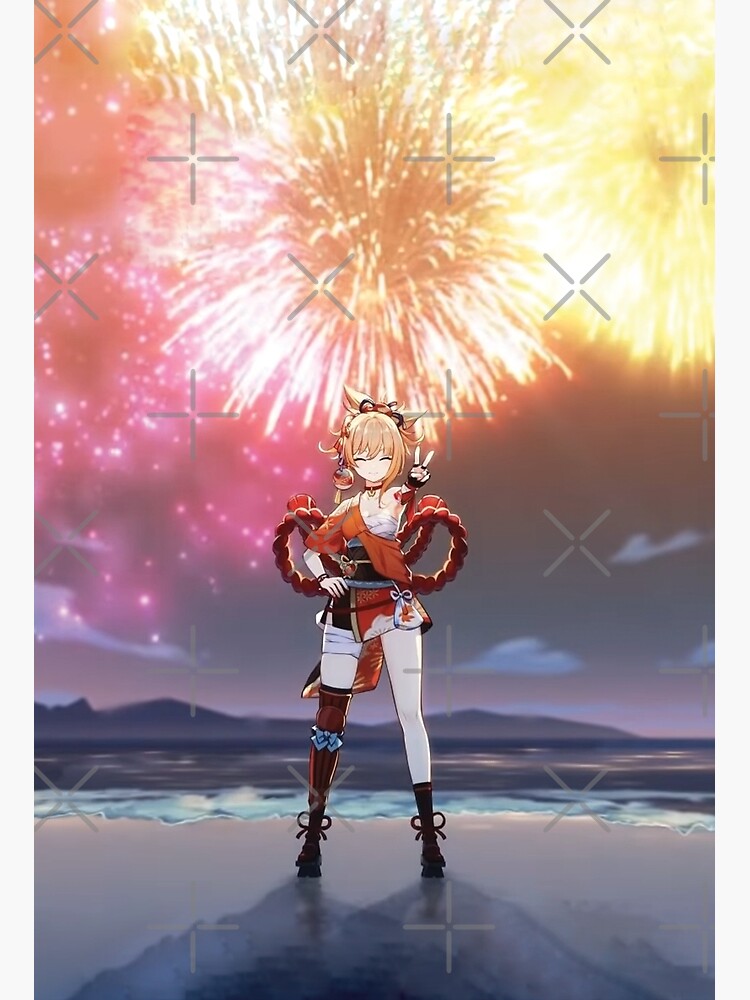 "Yoimiya Fireworks - Genshin Impact" Poster by HandyBrandy | Redbubble