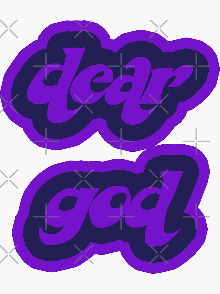 "dear god" Sticker for Sale by vbsartwork | Redbubble