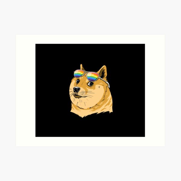 "LGBT Doge Coin - LBTQ Shiba Inu - Crypto Pride Flag Rainbow" Art Print ...