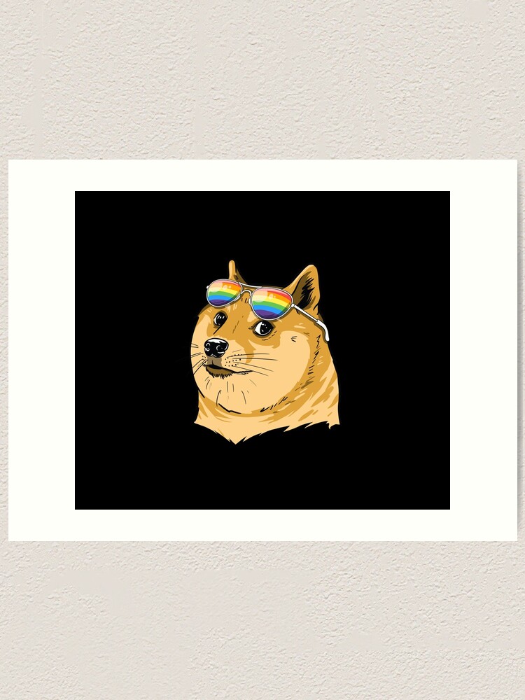 "LGBT Doge Coin - LBTQ Shiba Inu - Crypto Pride Flag Rainbow" Art Print ...