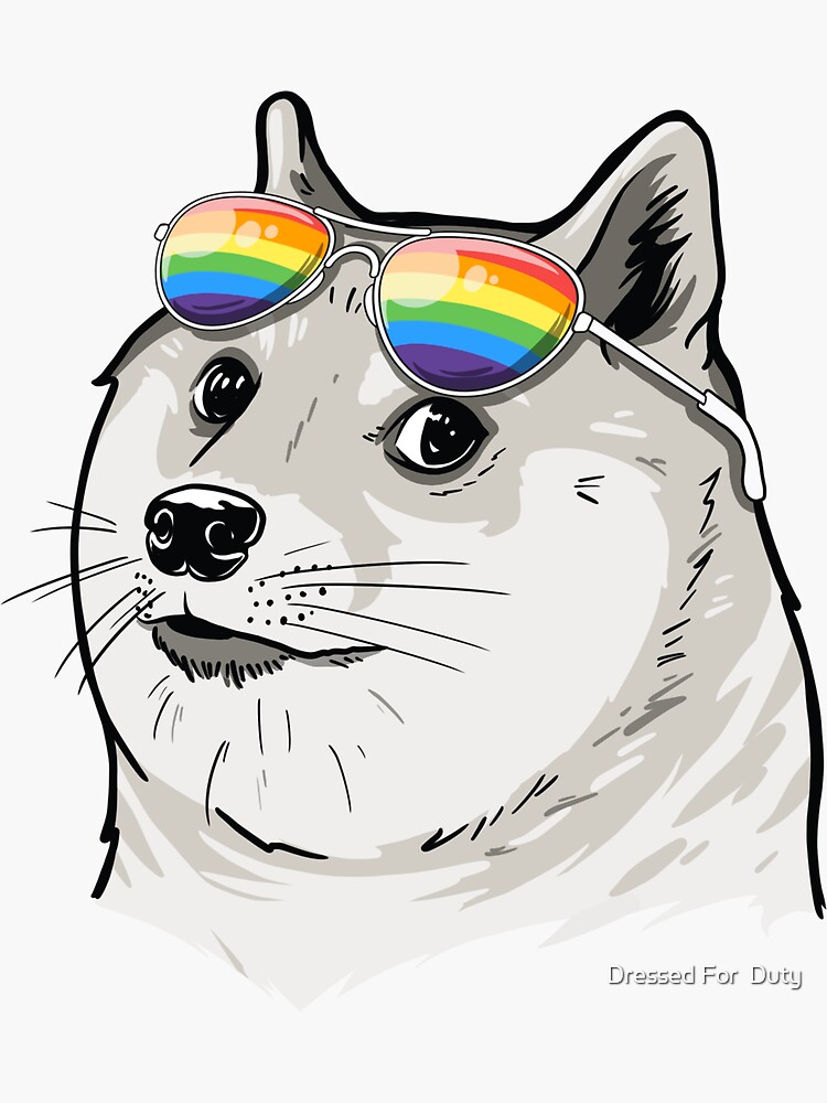 Pegatina «Moneda Doge LGBT - LBTQ Shiba Inu - Bandera Arco Iris de ...