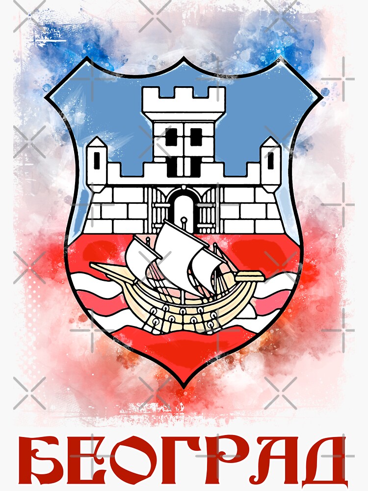 "Grb Grada Beograda / Belgrad Serbien Aquarell Emblem" Sticker von ...