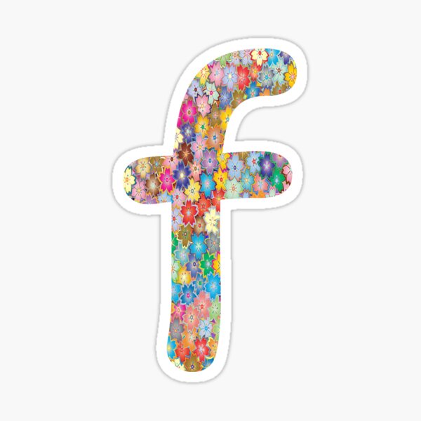 "Letter f Lower Case Alphabet f Colorful Flowers Gift" Sticker for Sale ...