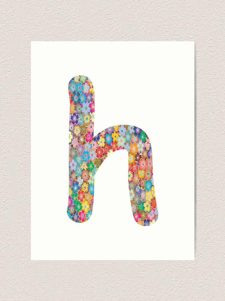 "Letter h Lower Case Alphabet h Colorful Flowers Gift" Art Print for ...