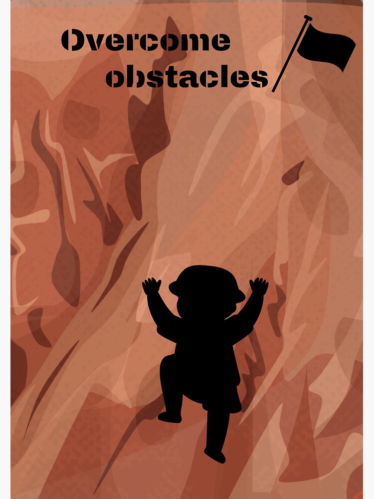 "Overcome obstacles" Sticker for Sale by revessako | Redbubble