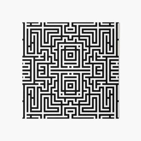 "Black and White Abstract Aztec Maze Tile Pattern Design" Art Board ...