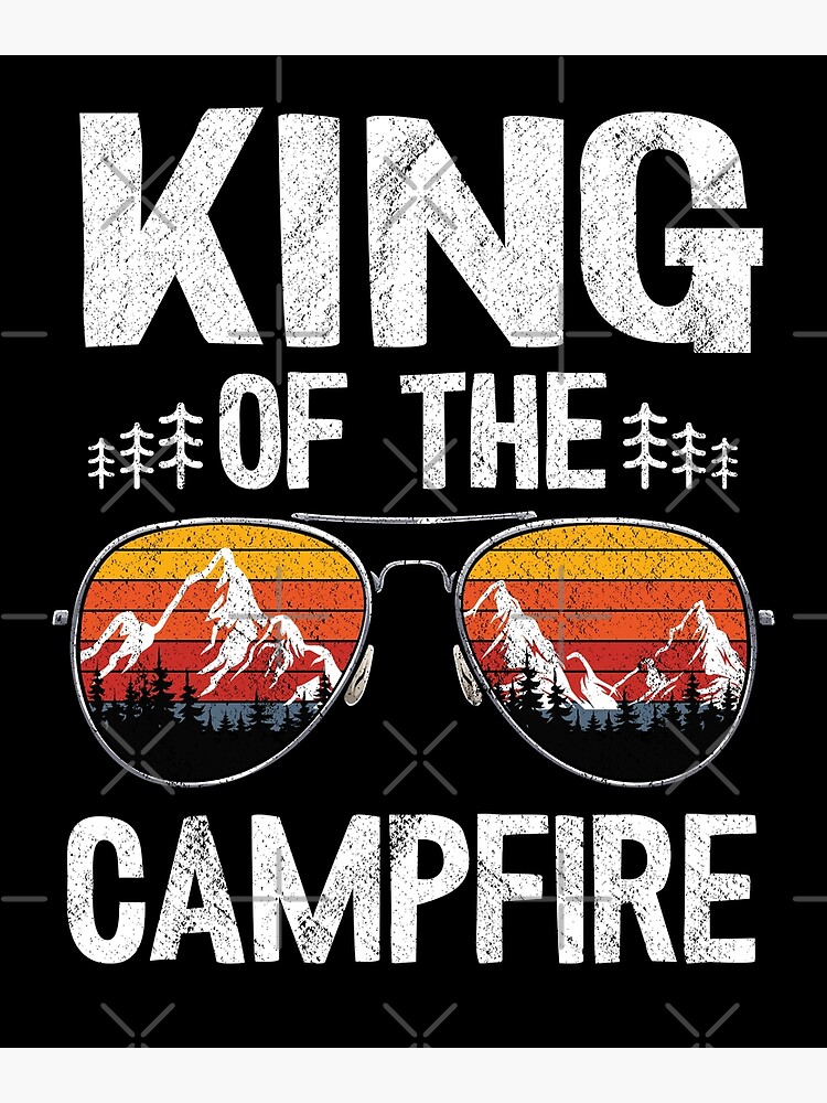 Póster «Campfire King Camping Dad Camper Día del padre Caravana al aire ...