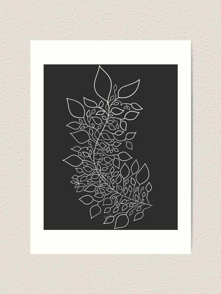 "Greenery Strand Outline" Art Print by escape-pod-art | Redbubble