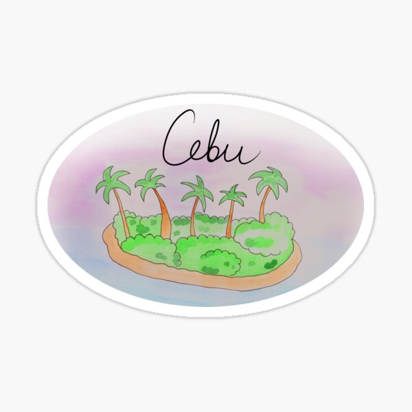 "Cebu watercolor Island travel, beach, sea and palm" Sticker for Sale ...