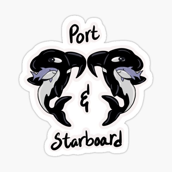"Port and Starboard orcas" Sticker for Sale by Tired-Vampire | Redbubble