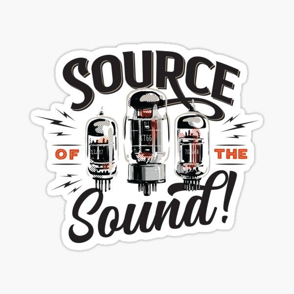 "Retro typographic emblem for tube amplifiers" Sticker for Sale by ...