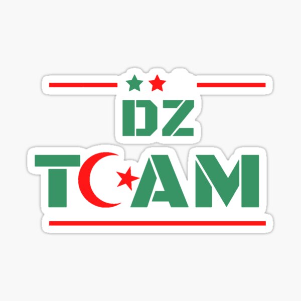 "DZ TEAM With Algerian Flag Red Crescent & Star DZ" Sticker for Sale by ...