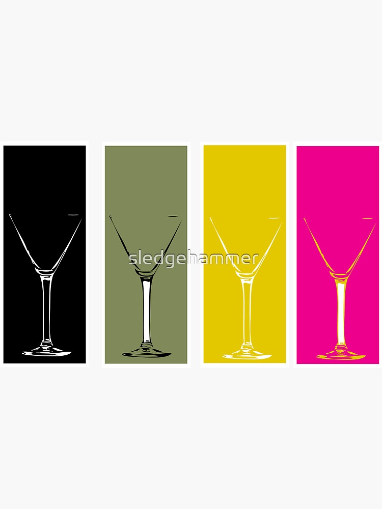 "Cocktail glasses stickers and prints" Sticker for Sale by sledgehammer ...