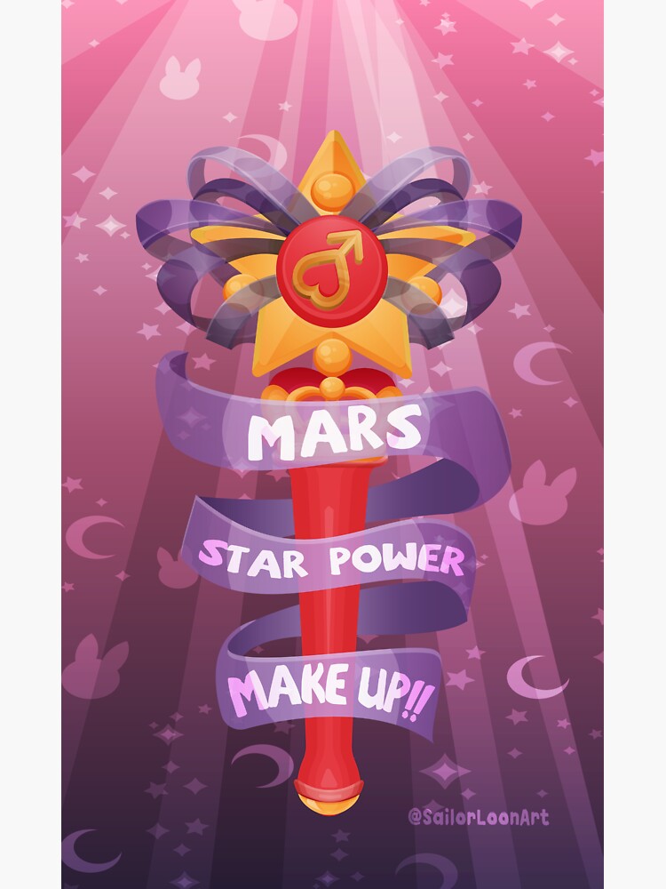 "Mars Star Power Make Up!" Sticker for Sale by SailorLoonArt | Redbubble