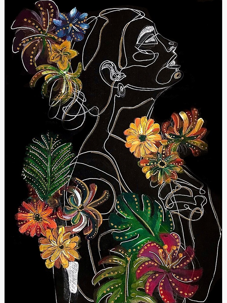 "Flower Lady Line Drawing" Poster by Abhi-Ananthan | Redbubble