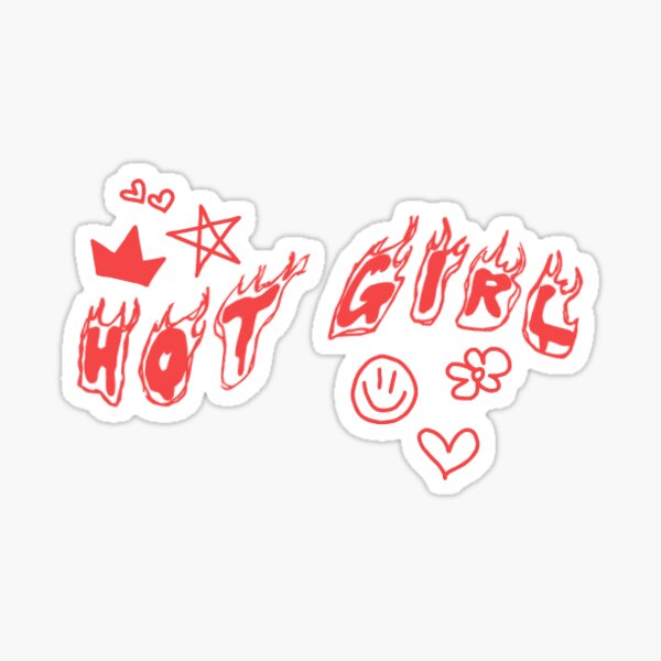 "Hot Girl Sticker " Sticker by iconicallydes | Redbubble