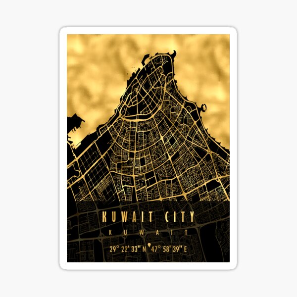 "KUWAIT CITY MAP KUWAIT" Sticker for Sale by hatimelhag | Redbubble