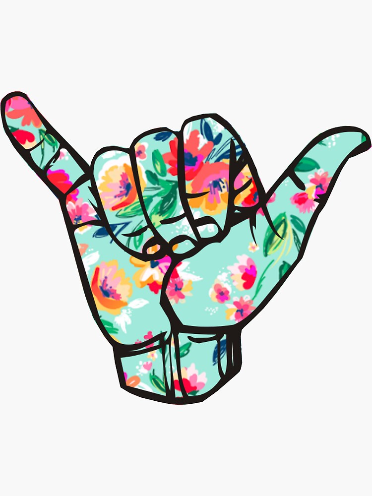 "Flower Shaka" Sticker by smilewright34 | Redbubble