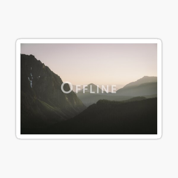 "Offline; Mountain Silhouette Landscape" Sticker for Sale by ...