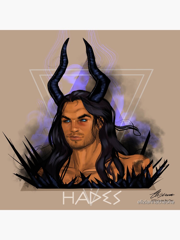 "Hades (horns)" Sticker for Sale by eliziannatheone | Redbubble