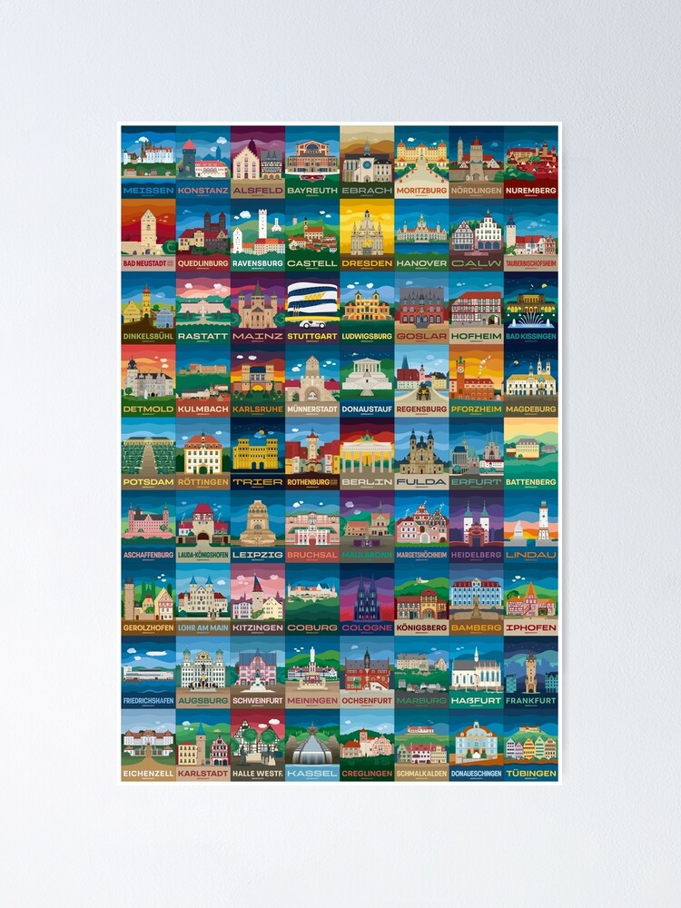 "German Cities" Poster by Montage-Madness | Redbubble