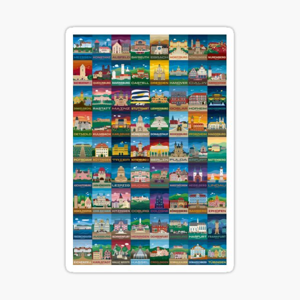 "German Cities" Sticker by Montage-Madness | Redbubble