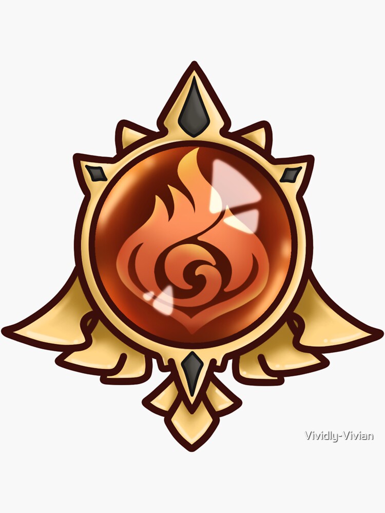 "Pyro Vision of Mondstadt" Sticker for Sale by Vividly-Vivian | Redbubble