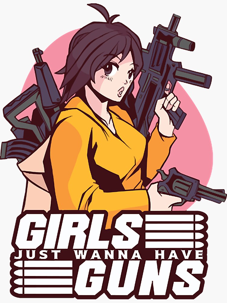 "GIRLS WITH GUNS ANIME " Sticker for Sale by Zadia1990 | Redbubble